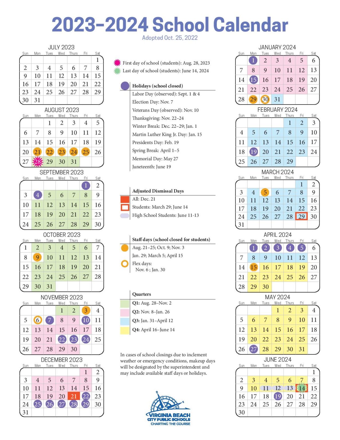 Virginia Beach City Public Schools Calendar 2025-2026 - New School Calendar