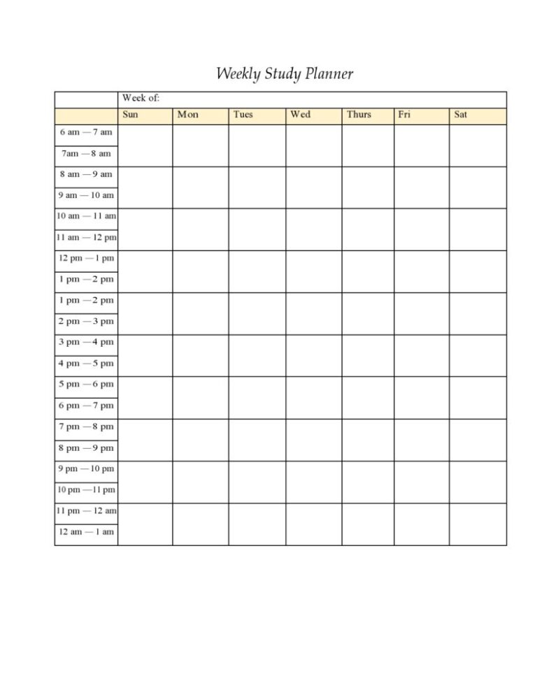 Study Planner Templates for Students (Work Planning Tips) - New School ...