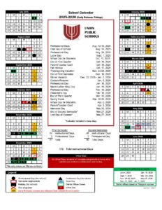 Union County Public Schools Calendar 2025-2026 (Holidays)