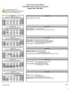 Clark County School District Calendar 2025-2026 | Holiday Breaks - New ...