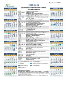 Richmond County Schools Calendar 2025-2026 (Holiday Breaks)