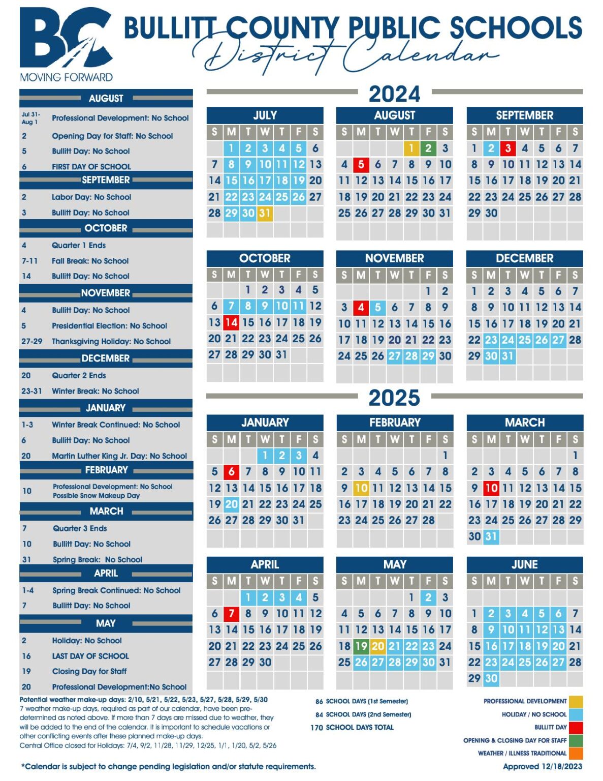 Bullitt County Public Schools Calendar 2025-2026 | Download Now