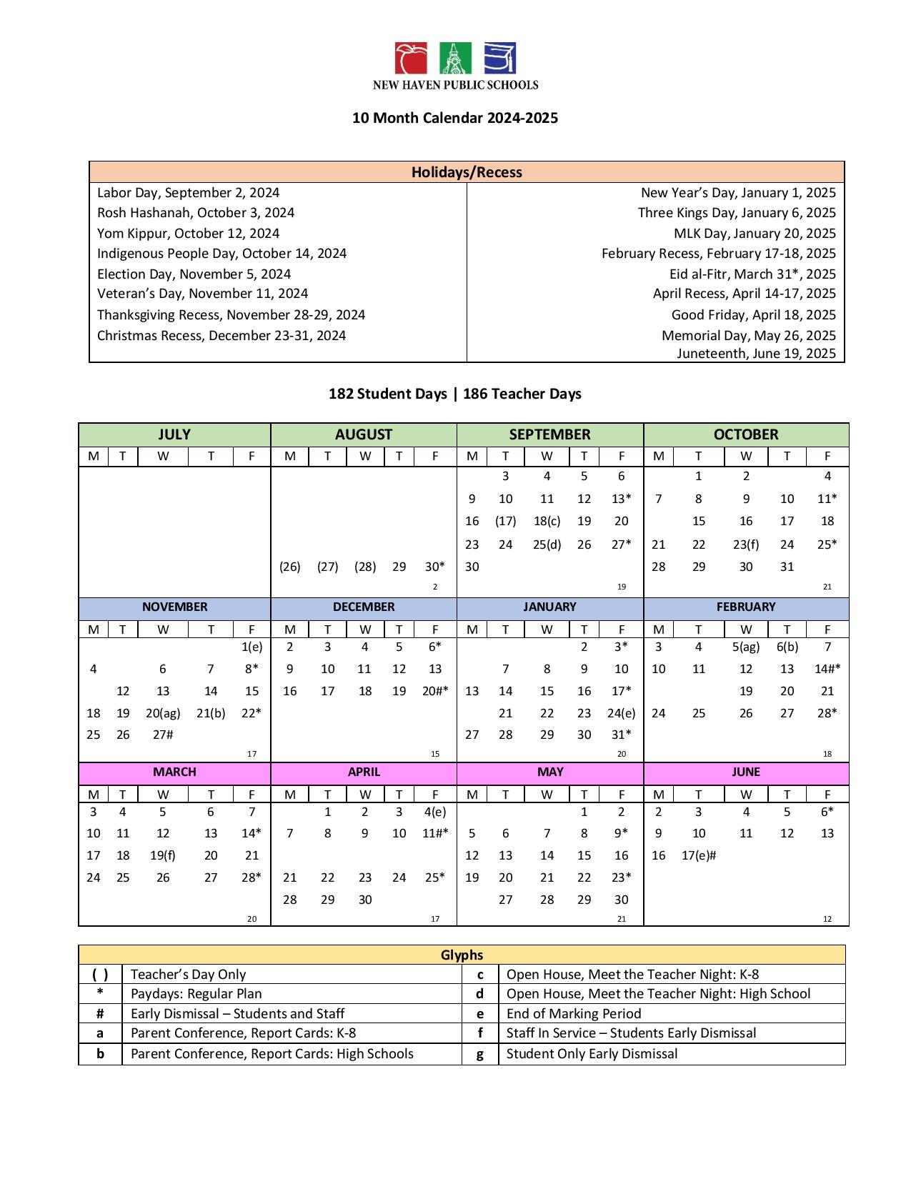New Haven Public Schools Calendar 2025 | Holidays - New School Calendar