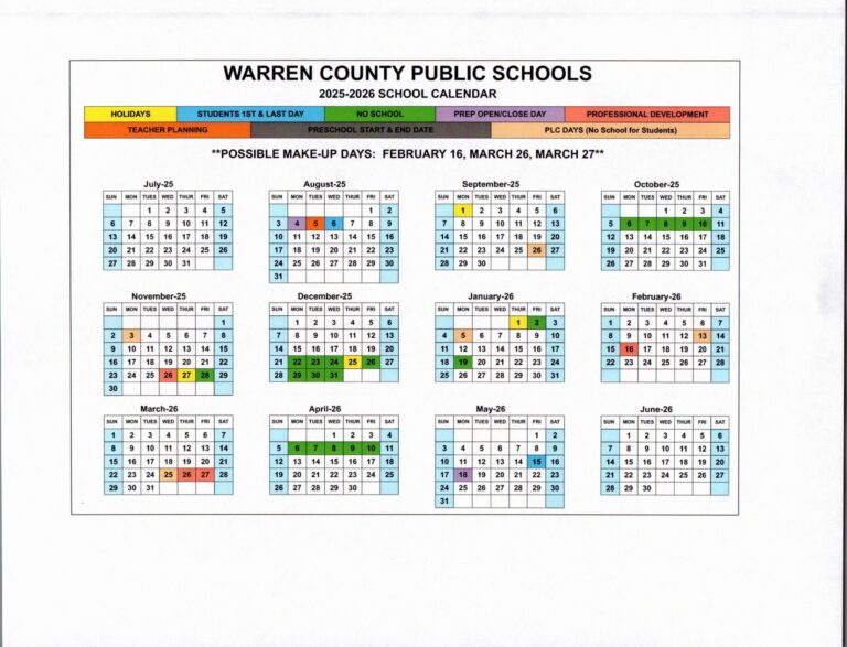 Warren County Public Schools Calendar 2025-2026 | Kentucky - New School ...