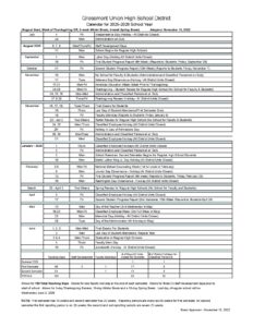 Grossmont Union High School District Calendar 2025-2026 - New School ...