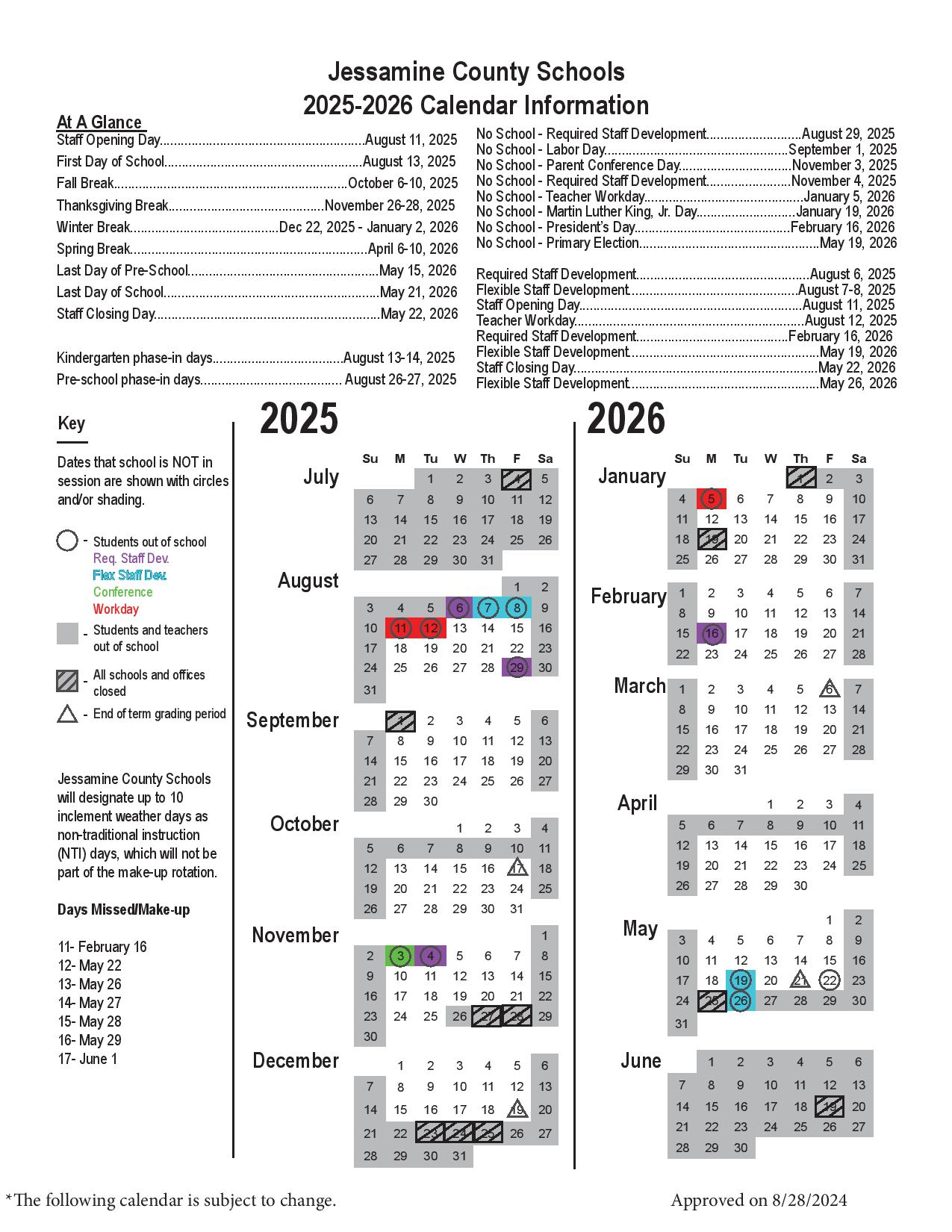 Jessamine County Schools Calendar 2025-2026 | Download Now
